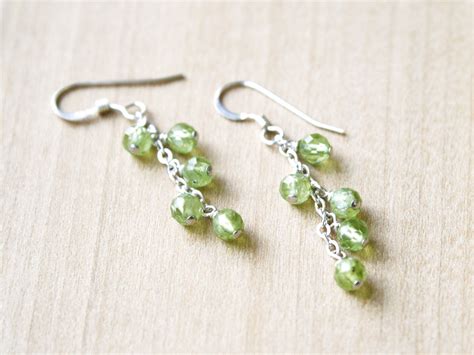 Natural Peridot Earrings In Sterling Silver For Motivation And
