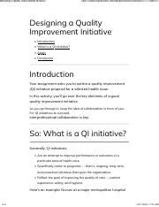 Designing A Quality Improvement Initiative Pdf Designing A Quality Improvement Initiative 1 Of