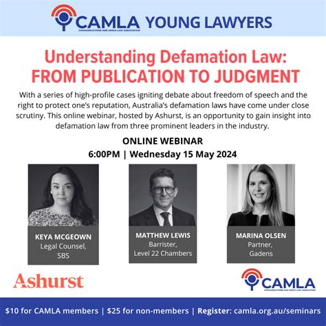 Understanding Defamation Law Publication To Judgment Webinar
