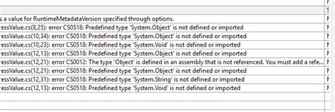 c predefined type system object is not defined or imported stack overflow