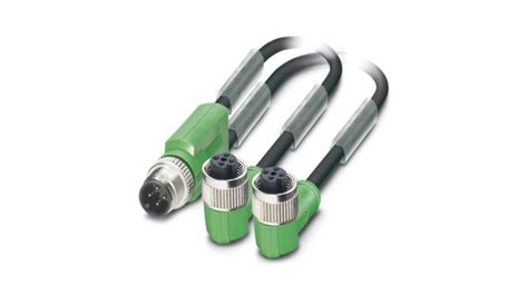 1668991 Phoenix Contact Straight Male M12 To Right Angle Female M12 Sensor Actuator Cable