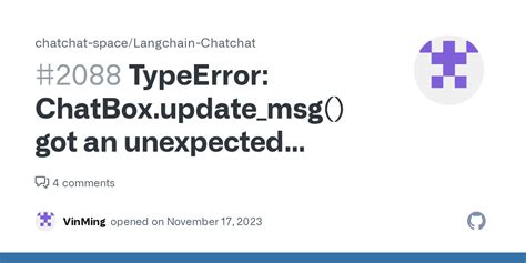 Typeerror Chatboxupdatemsg Got An Unexpected Keyword Argument Metadata · Issue 2088