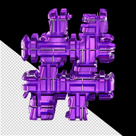 Premium Psd Dark Purple Transformed 3d Symbol