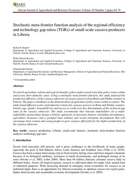 Pdf Stochastic Meta Frontier Function Analysis Of The Regional