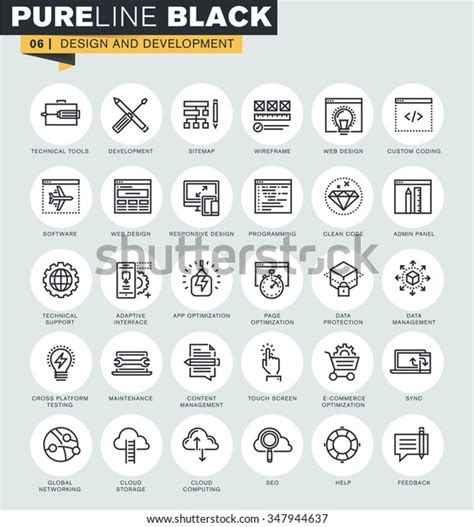 Set Thin Line Web Icons Web Stock Vector Royalty Free Shutterstock
