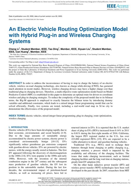 Pdf An Electric Vehicle Routing Optimization Model With Hybrid Plug