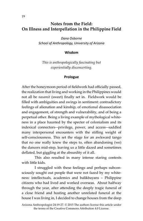 Pdf On Illness And Interpellation In The Philippine Field