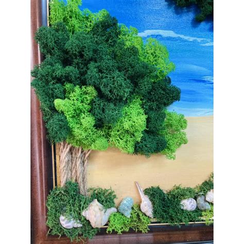 Голяма Ръчно рисувана Картина пано Дървото на Живота Морско настроение 45 65 см