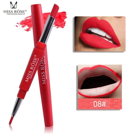Delineador De Labios A Prueba De Agua De Lipliner De Larga Duración De Doble Extremo Miss Rose