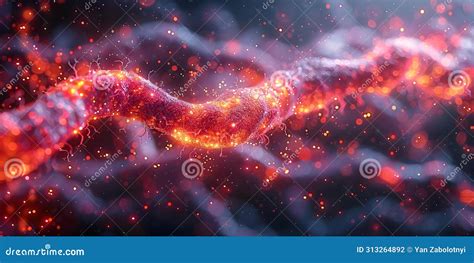Visual Representation Of A Neuron Synapse Using D Rendering To Elucidate Cell Biology Concept