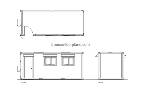 20 Ft Container Office Free Cad Drawings