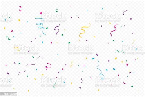 화려한 색종이와 리본이 투명한 배경에 떨어진다 축하 생일 축하 파티 벡터 일러스트레이션 개체 그룹에 대한 스톡 벡터 아트 및 기타 이미지 개체 그룹 공휴일 기념일