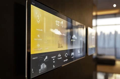 Modern Digital Display Showing Weather And Indoor Conditions In A