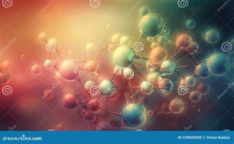 Colorful Molecules Structure Connecting Together On Abstract Background