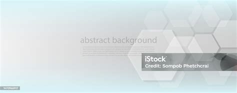 파란색과 흰색 육각형과 기하학적 추상적 배경 구조 분자 및 통신 과학 기술 및 의료 개념 벡터 일러스트레이션 육각형에 대한 스톡 벡터 아트 및 기타 이미지 Istock