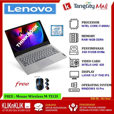 Jual Lenovo Thinkbook S Iwl I U Gb Gb Ssd Fhd Win Pro Mineral Grey Shopee Indonesia