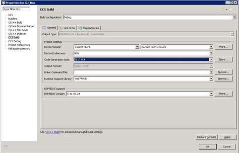 Changing CCS V Project To Latest Version Of Code Generation Tools Code Composer Studio Forum