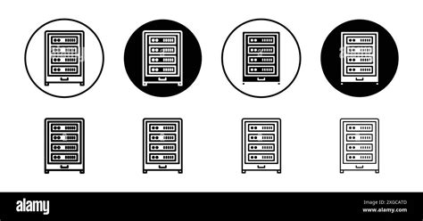 Server Rack Icon Vector Logo Set Collection For Web App Ui Stock Vector