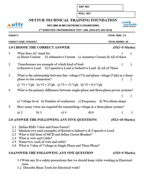 Industrial Electrical Lab Pdf Alternating Current Electrical