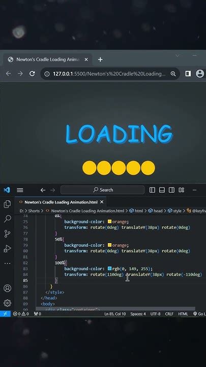 Newtons Cradle Loading Animation Html Css Tutorial Youtube
