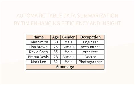 Free Automatic Table Templates For Google Sheets And Microsoft Excel Slidesdocs