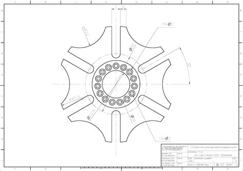 오토캐드연습도면 2d Cad Drawing Practice 274 Tutorial Gambar Teknik