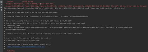 JVM Crash EXCEPTION ACCESS VIOLATION 0xc0000005 At Pc