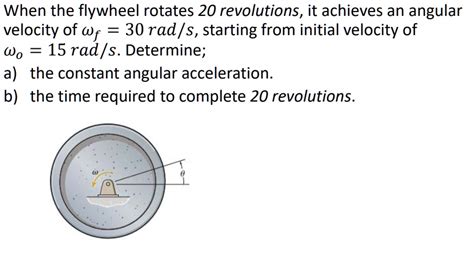 Solved When The Flywheel Rotates 2o Revolutions It Achieves An Angular Velocity Of Wf 30 Rad
