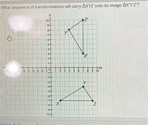 solved what sequence of transformations will carry xyz onto its image