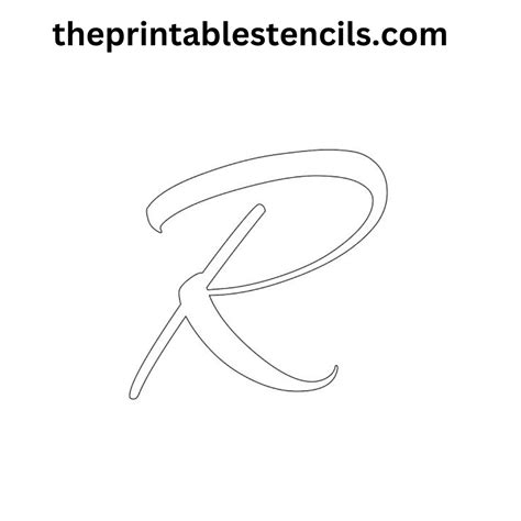 Cursive R Stencil Printable Pattern And Stencils