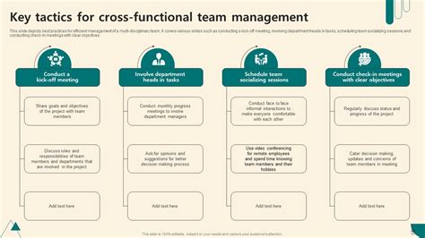 Key Tactics For Cross Functional Team Management Ppt Presentation