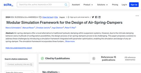 Modular Simulation Framework For The Design Of Air Spring Dampers