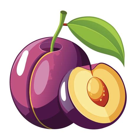 Plum Fruit Cartoon Isolated 55488581 Vector Art At Vecteezy