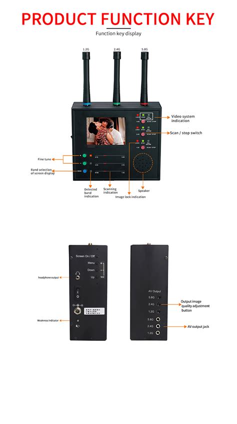 Vodasafe Spy Camera Hidden Signal Detector With Frequency Bands Auto Scanning Detect A Camera