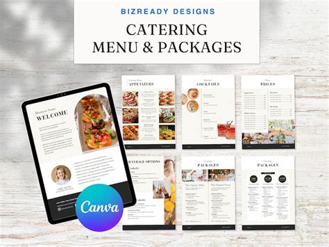 Catering Menu Price Guide Template Canva Editable Event Catering