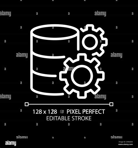 Data Settings Pixel Perfect White Linear Icon For Dark Theme Stock Vector Image And Art Alamy