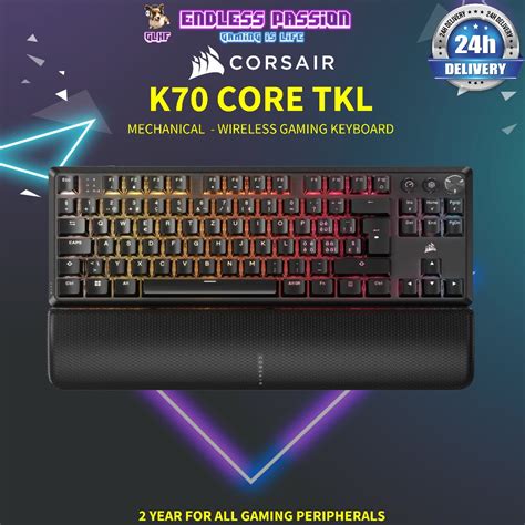 Corsair K70 CORE TKL Wireless RGB Mechanical Gaming Keyboard CORSAIR MLX Red V2 Linear