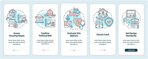 Housing Development Tips Onboarding Mobile App Screen Stock Vector Illustration Of Application