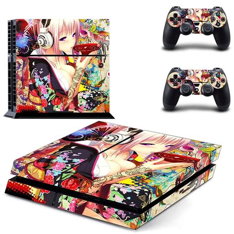 Anime Cute Girl Skin Sticker For Playstation 4 Console And Controllers