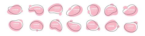 set of different organic shapes fluid dynamic blob with text flat vector illustration 15925575