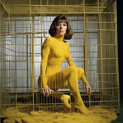 Young Diana Rigg Wearing A Canary Yellow See Throu By 2024darwin On