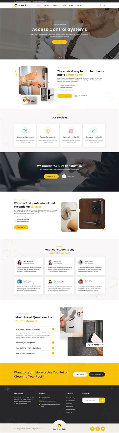 locksmith website landing page by lathiya solutions on behance