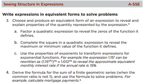 A SSE Algebra Seeing Structure In Expressions Common Core