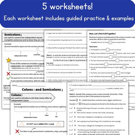 Colons And Semicolons Guided Practice Made By Teachers