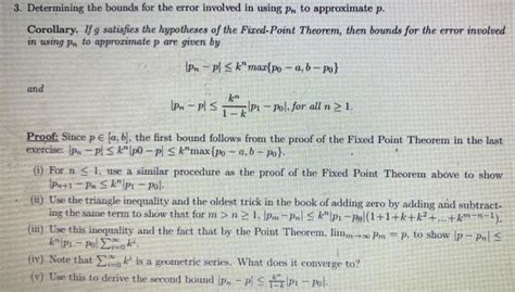 Solved Determining The Bounds For The Error Involved In Chegg Com