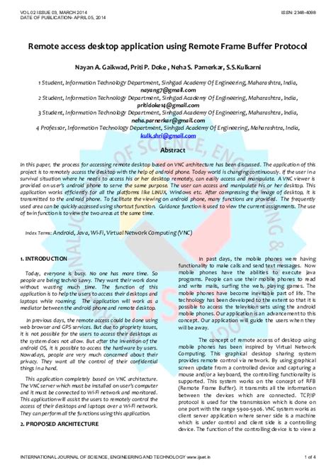Pdf Remote Access Desktop Application Using Remote Frame Buffer Protocol