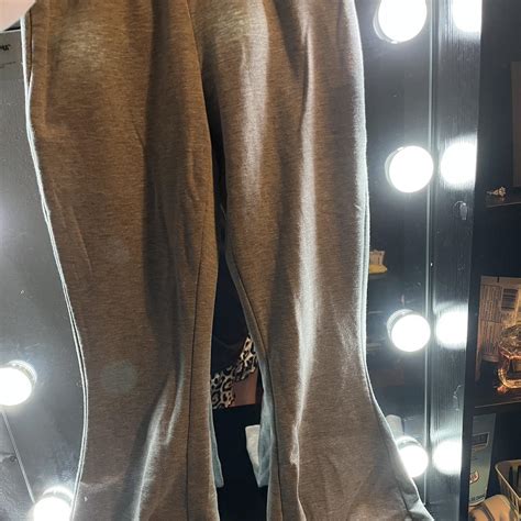 Gray Flare Thick Leggings Depop