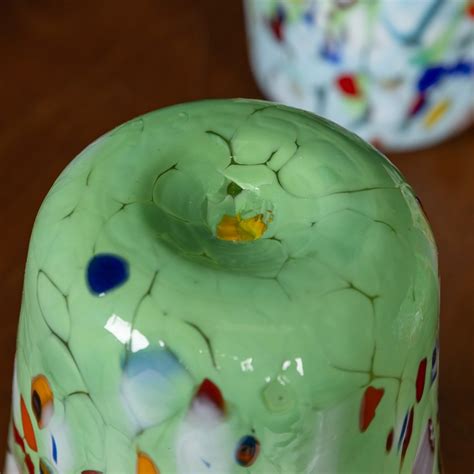 Vintage 20thc Italian Set Of 8 Handmade Drinking Glasses Made In Murano