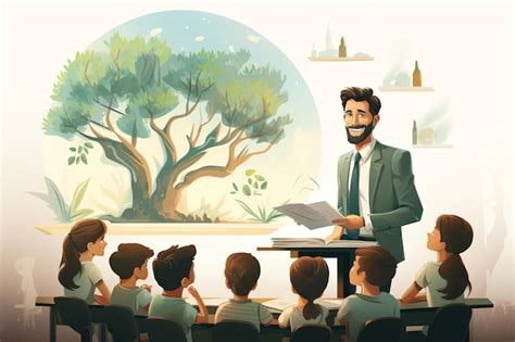 O Professor Está Ensinando Seus Alunos Foto Premium