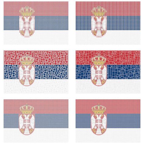 모자이크 세르비아 플래그 설정 벡터 Ai Eps Uidownload